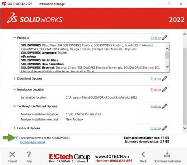 Download Solidworks 2022 Full - Hướng dẫn cài đặt chi tiết